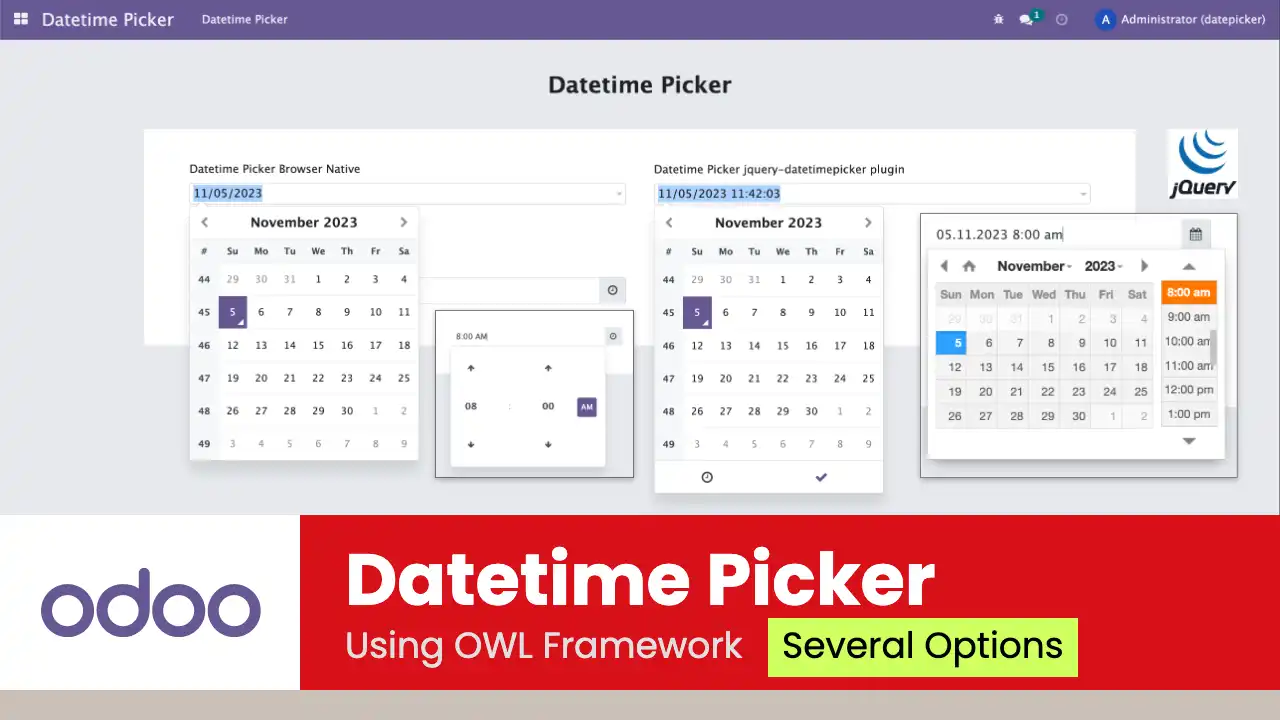 Odoo Datetime Picker Using OWL | AJScript Odoo Datetime Picker Using OWL | AJScript